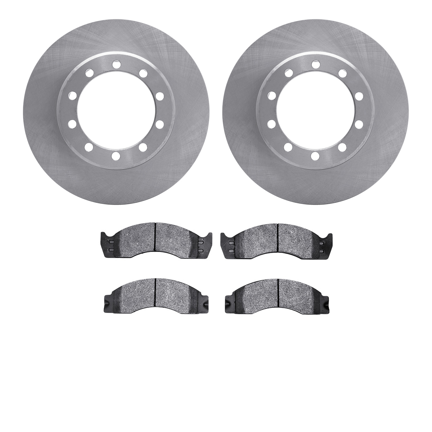 1989 Ford F-53 Motorhome Chassis DFC Rotors with Heavy Duty Brake Pads