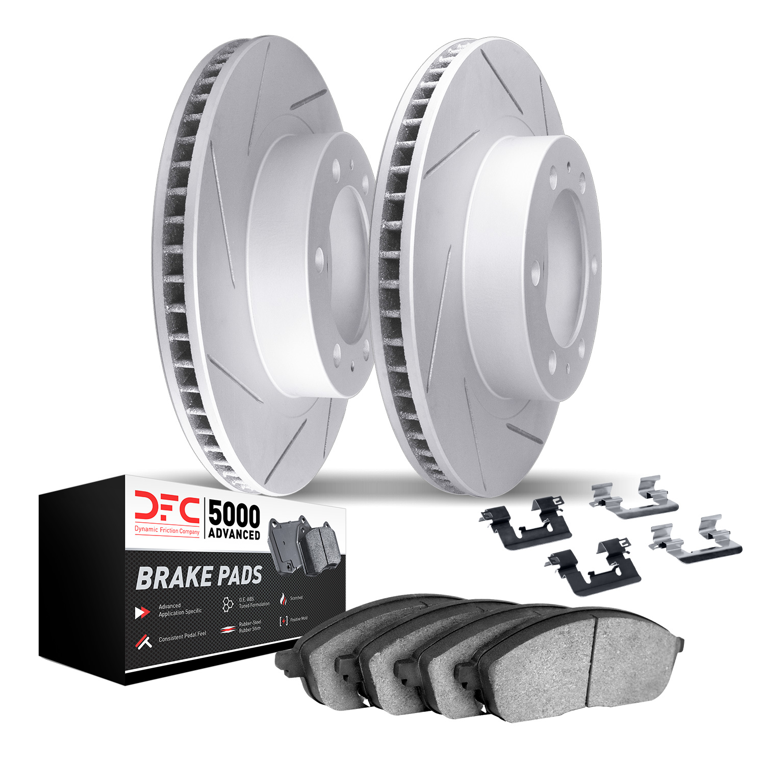 1997 Chevrolet K1500 DFC Geoperformance Rotors-Slotted with 5000 Advanced Brake Pads includes ...