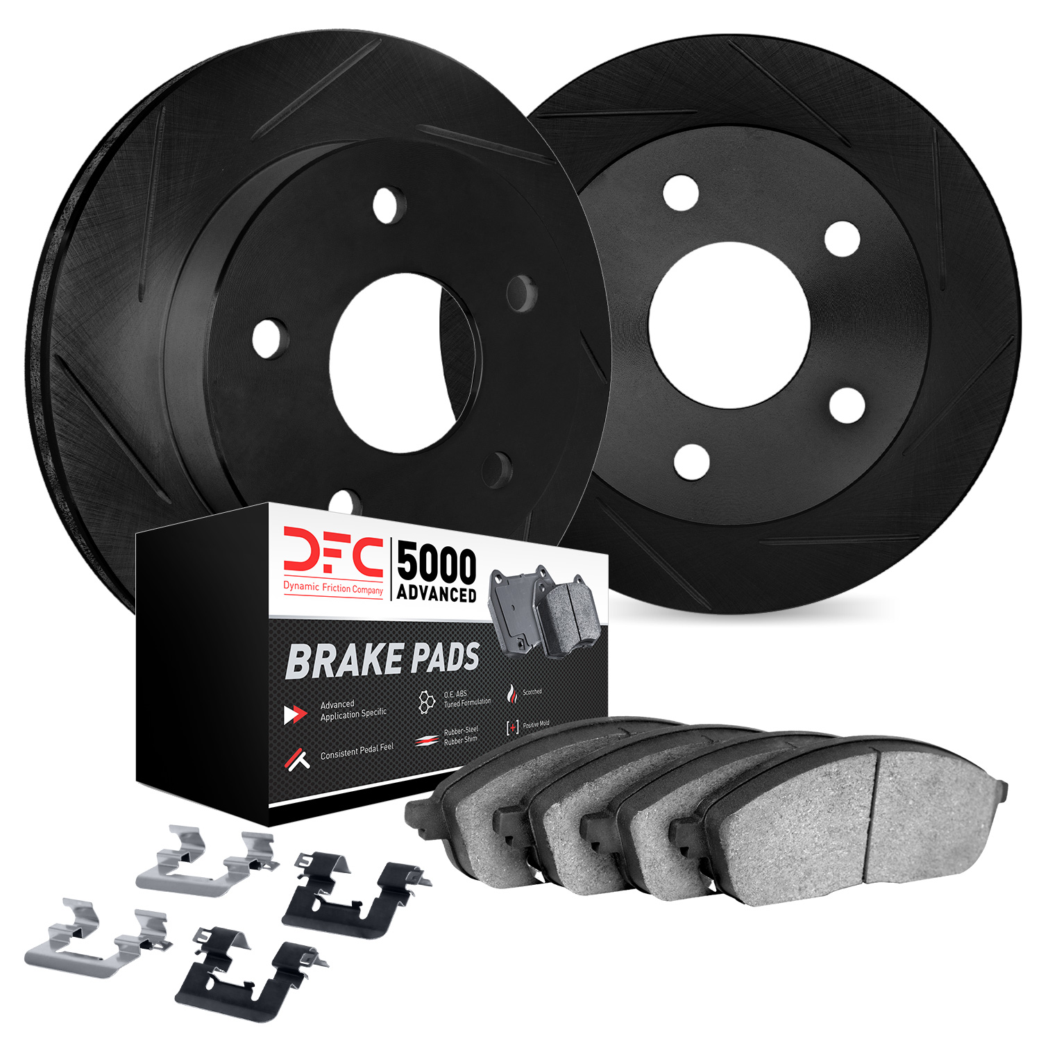 2016 Porsche Cayenne DFC Rotors-Slotted-Black with 5000 Advanced Brake ...