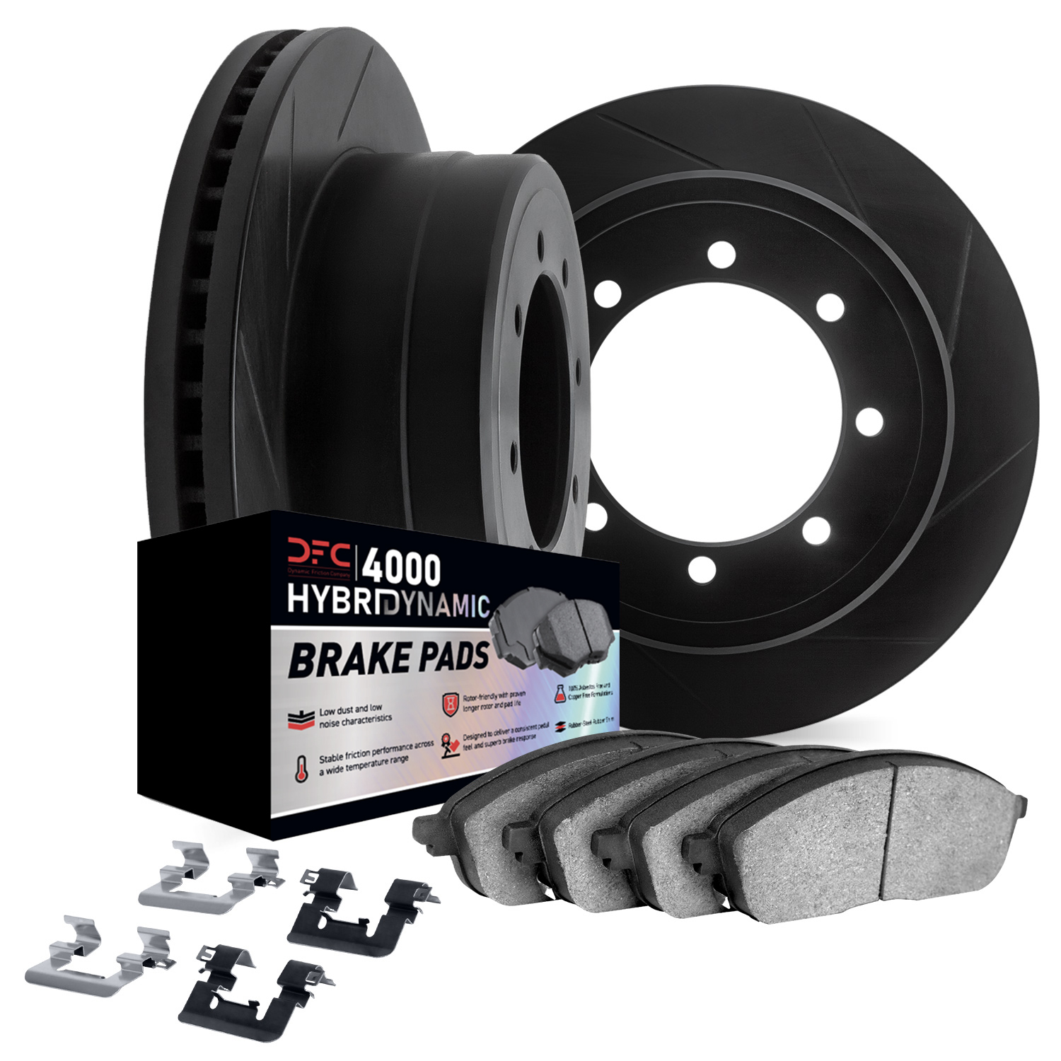 1976 Chevrolet G30 DFC Rotors-Slotted-Black with 4000 HybriDynamic ...