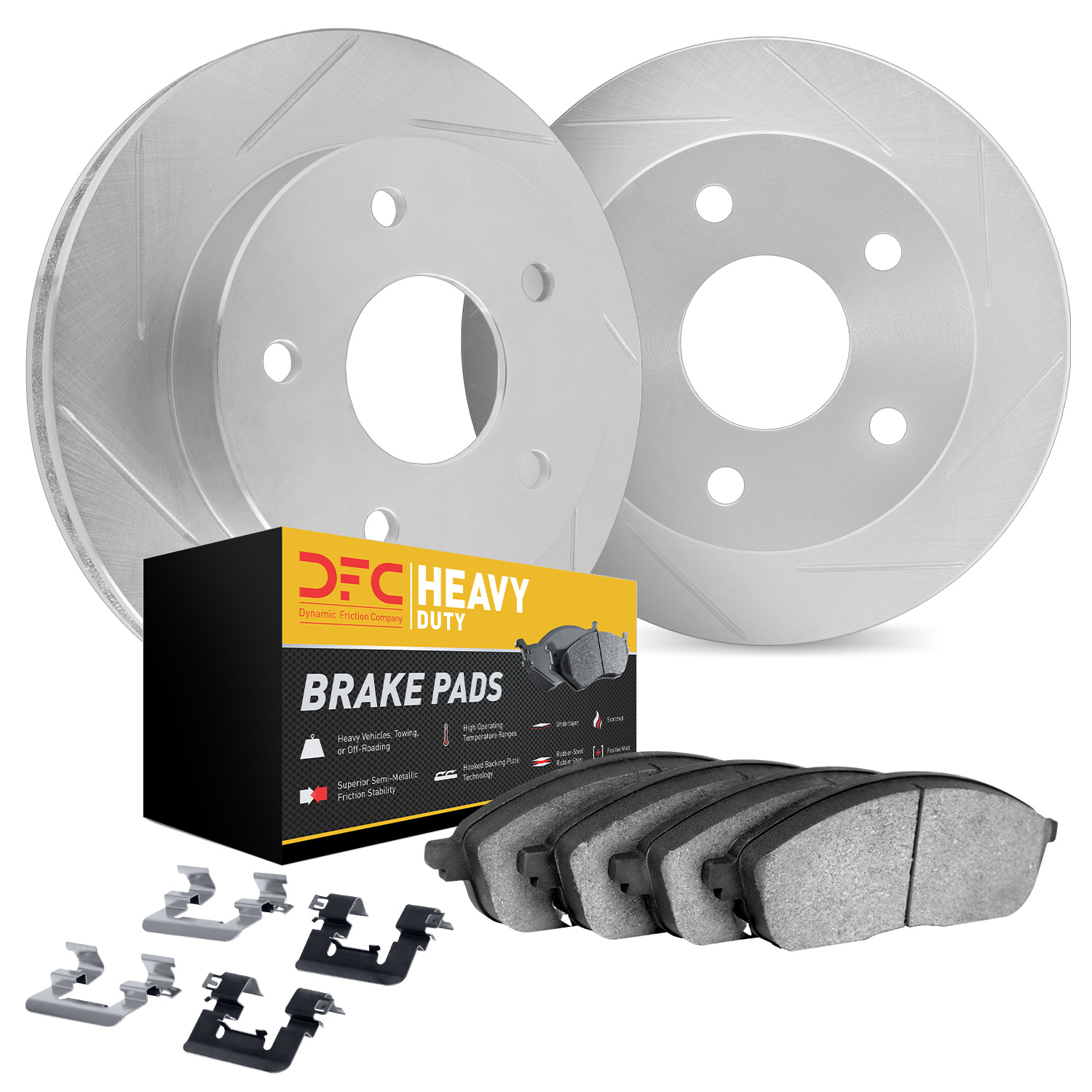 1997 Ford Ranger DFC Rotors-Slotted-Silver with Heavy Duty Brake Pads ...