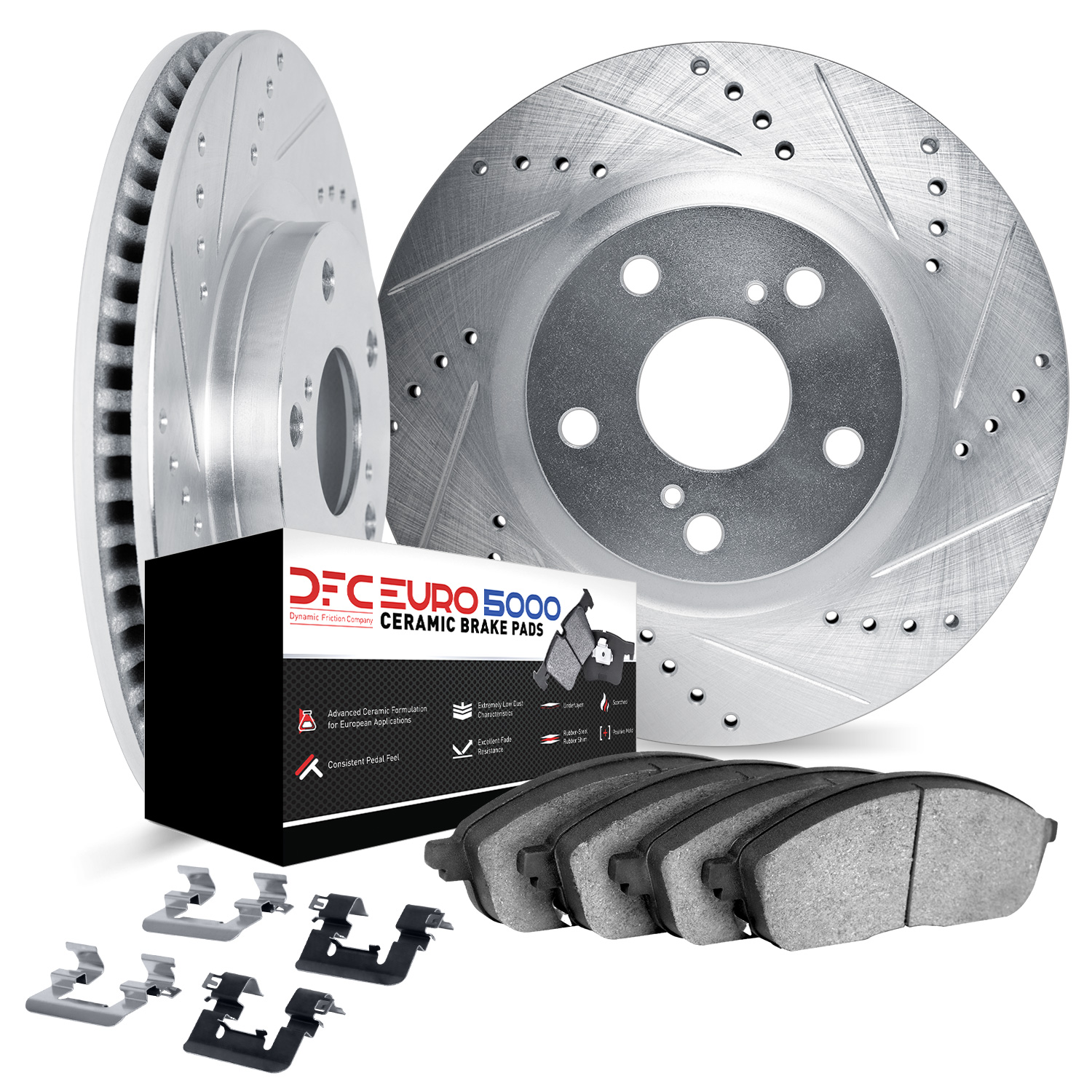 2021 BMW M340i DFC Rotors-Drilled and Slotted-Silver with EURO 5000 ...