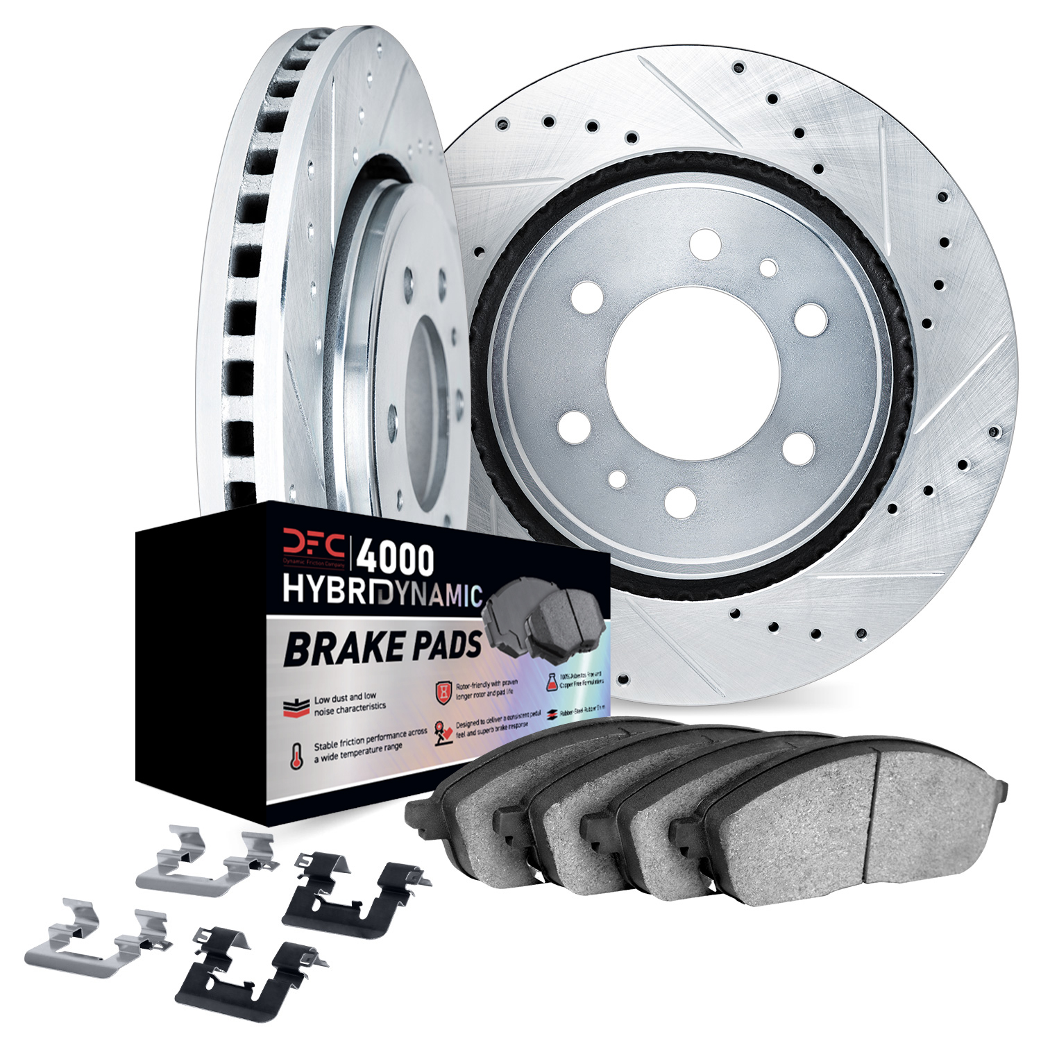 2022 Nissan Frontier DFC Rotors-Drilled and Slotted-Silver with 4000 ...