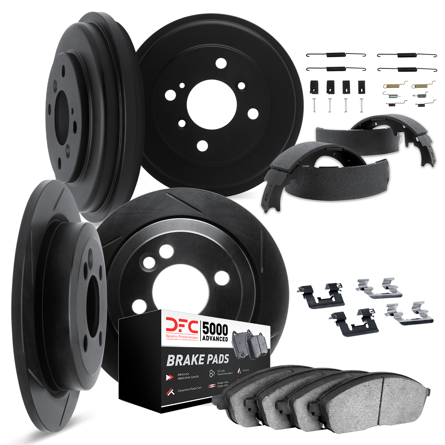 1967 Austin Healey Sprite DFC Rotors-Slotted-Black with 5000 Advanced ...