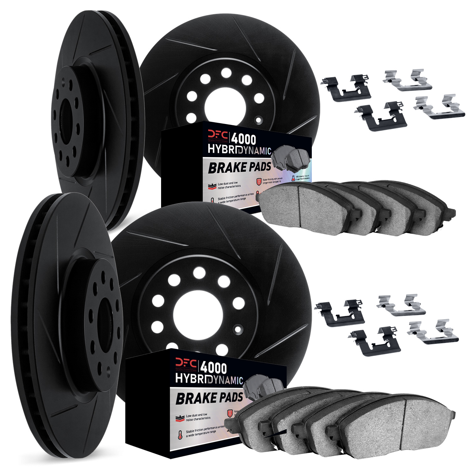 2015 Porsche Cayenne DFC Rotors-Slotted-Black with 4000 HybriDynamic ...