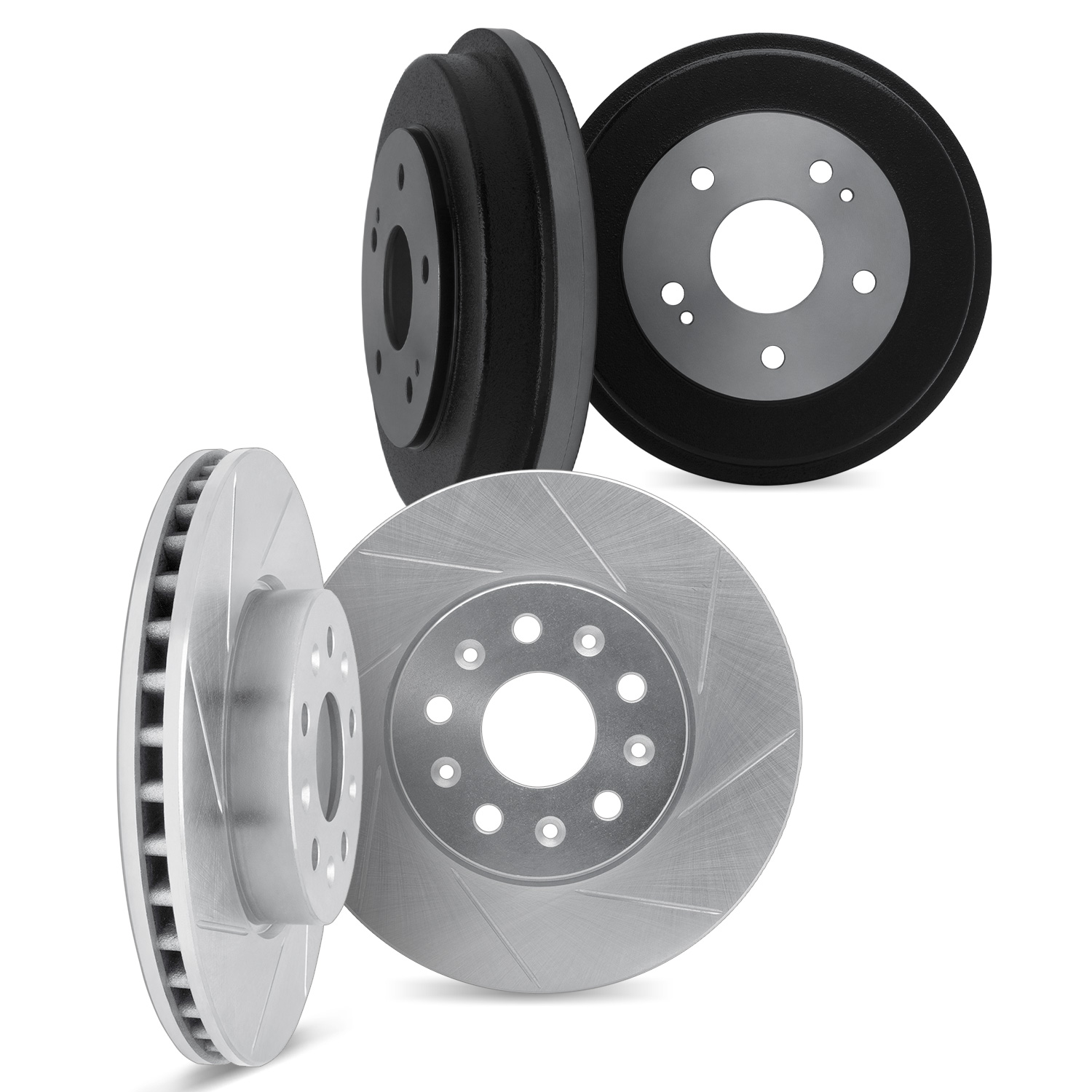 2012 Ford Transit Connect DFC Rotors-Slotted-Silver includes DFC Drums