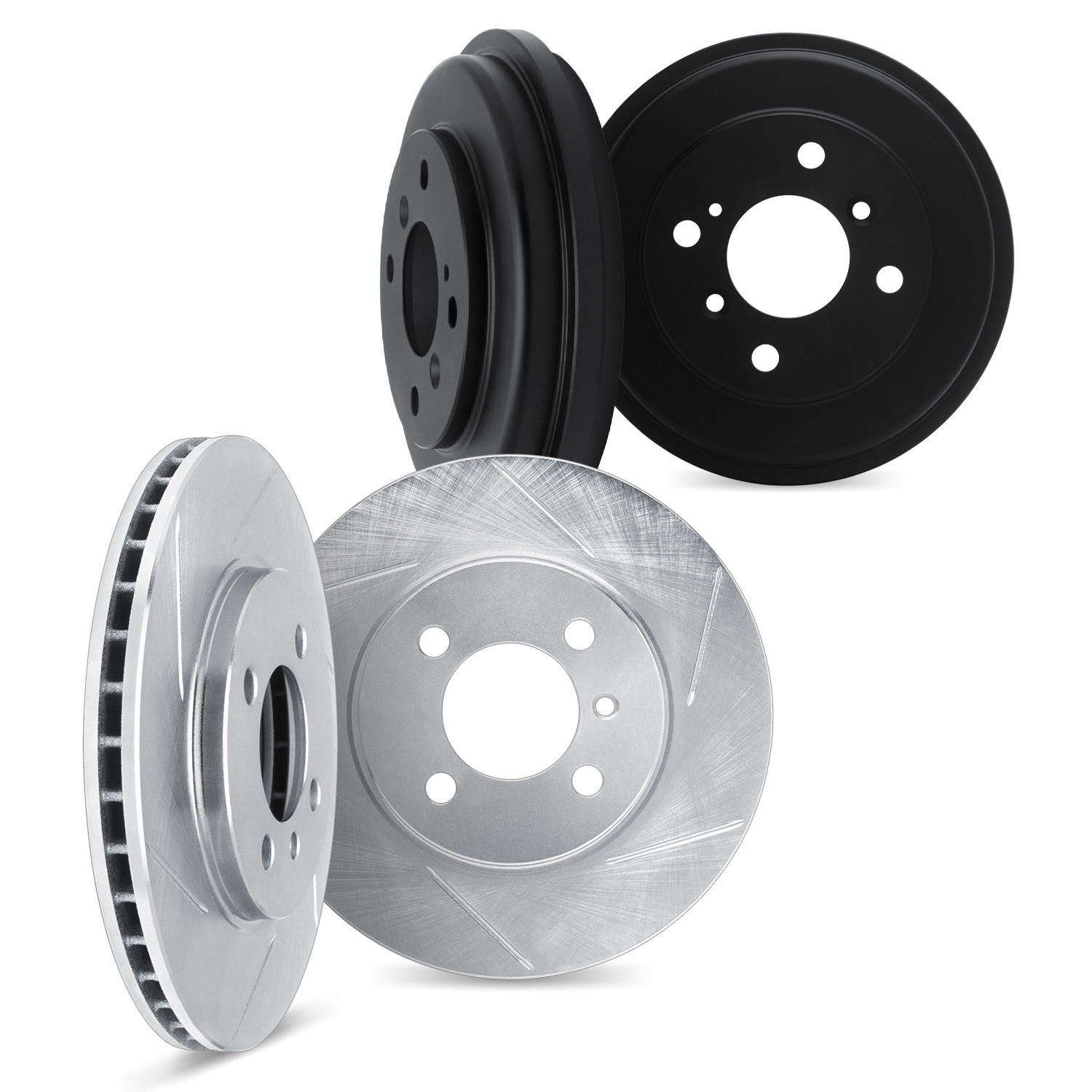 2019 Nissan Versa Note DFC Rotors-Slotted-Silver includes DFC Drums