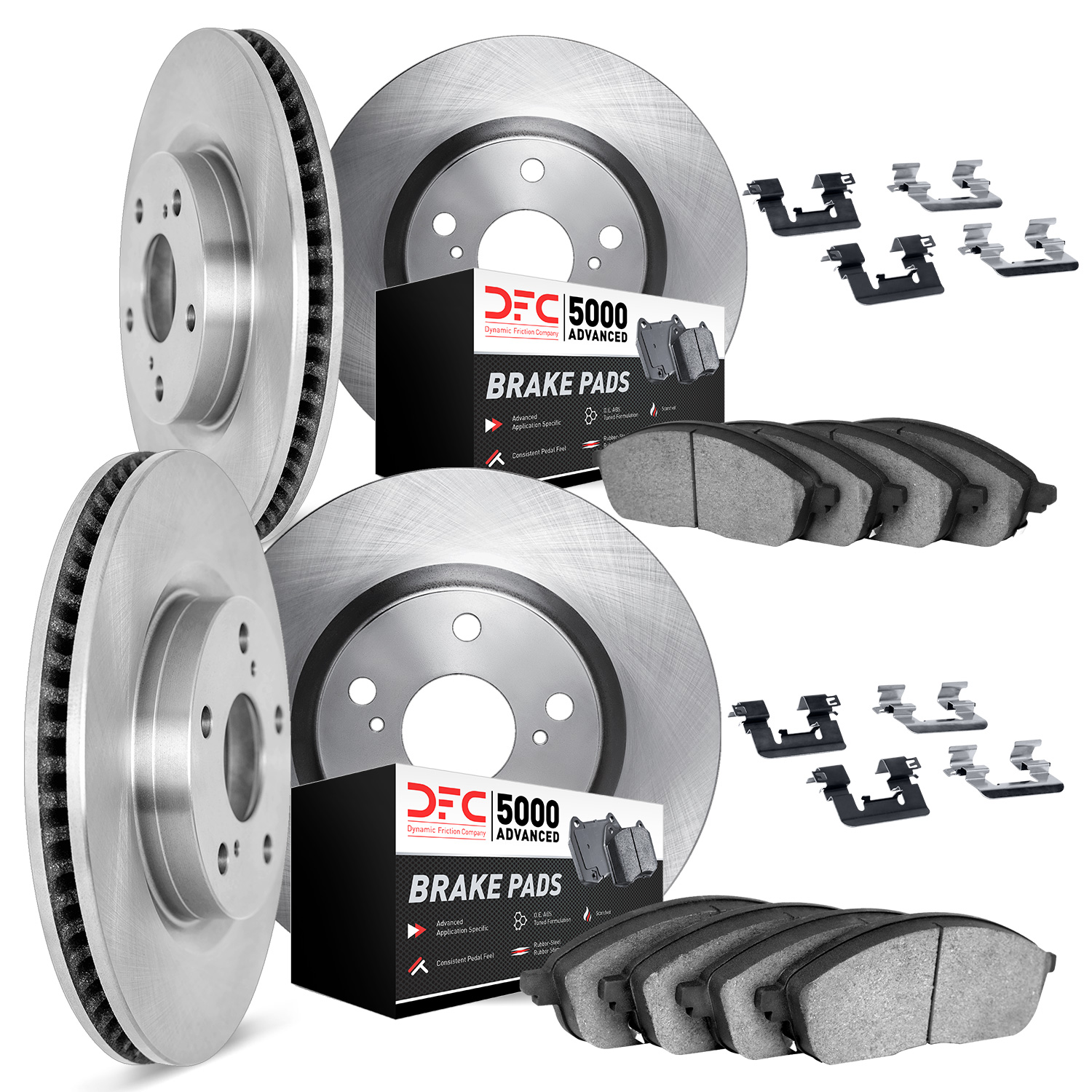 2008 INFINITI G35 DFC Rotors with 5000 Advanced Brake Pads includes ...
