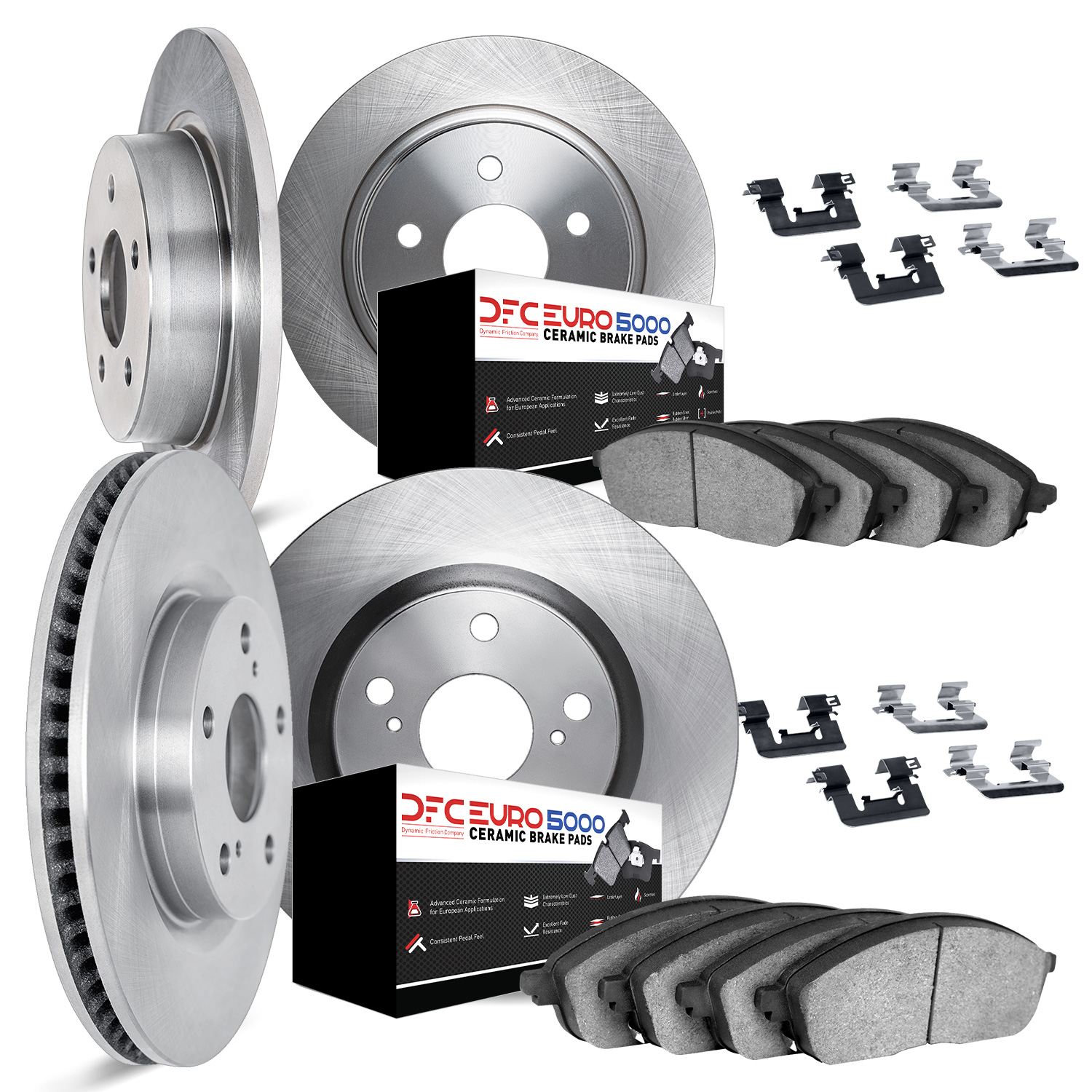 1985 Volvo 760 DFC Rotors with EURO 5000 Ceramic Brake Pads includes ...