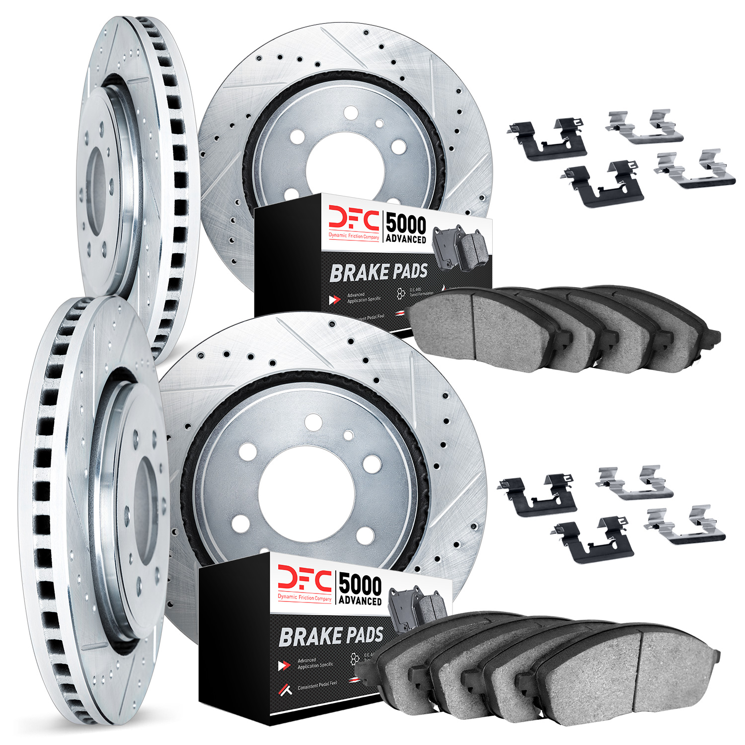 2021 Nissan Frontier DFC Rotors-Drilled and Slotted-Silver with 5000 ...