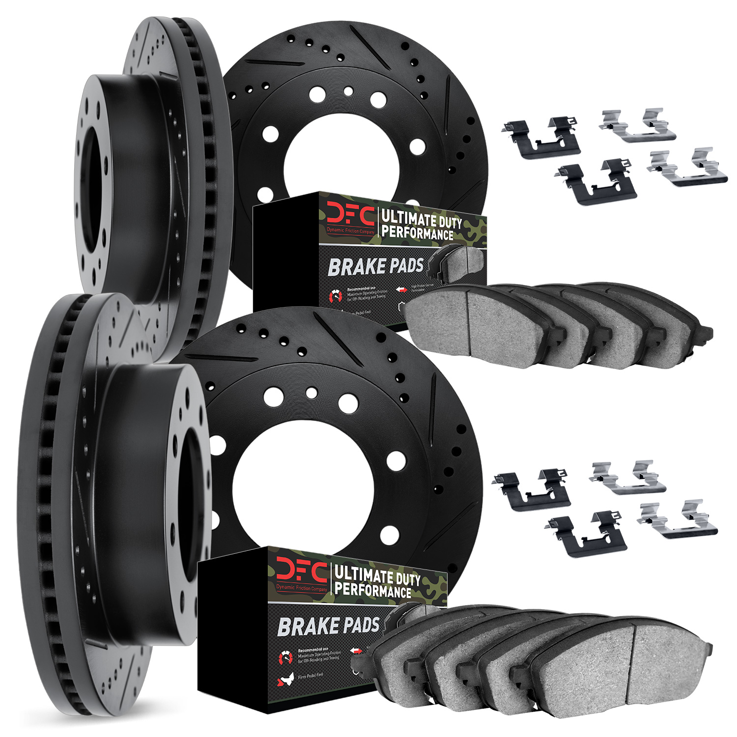 2002 Ford F-250 Super Duty DFC Rotors-Drilled and Slotted-Black with ...
