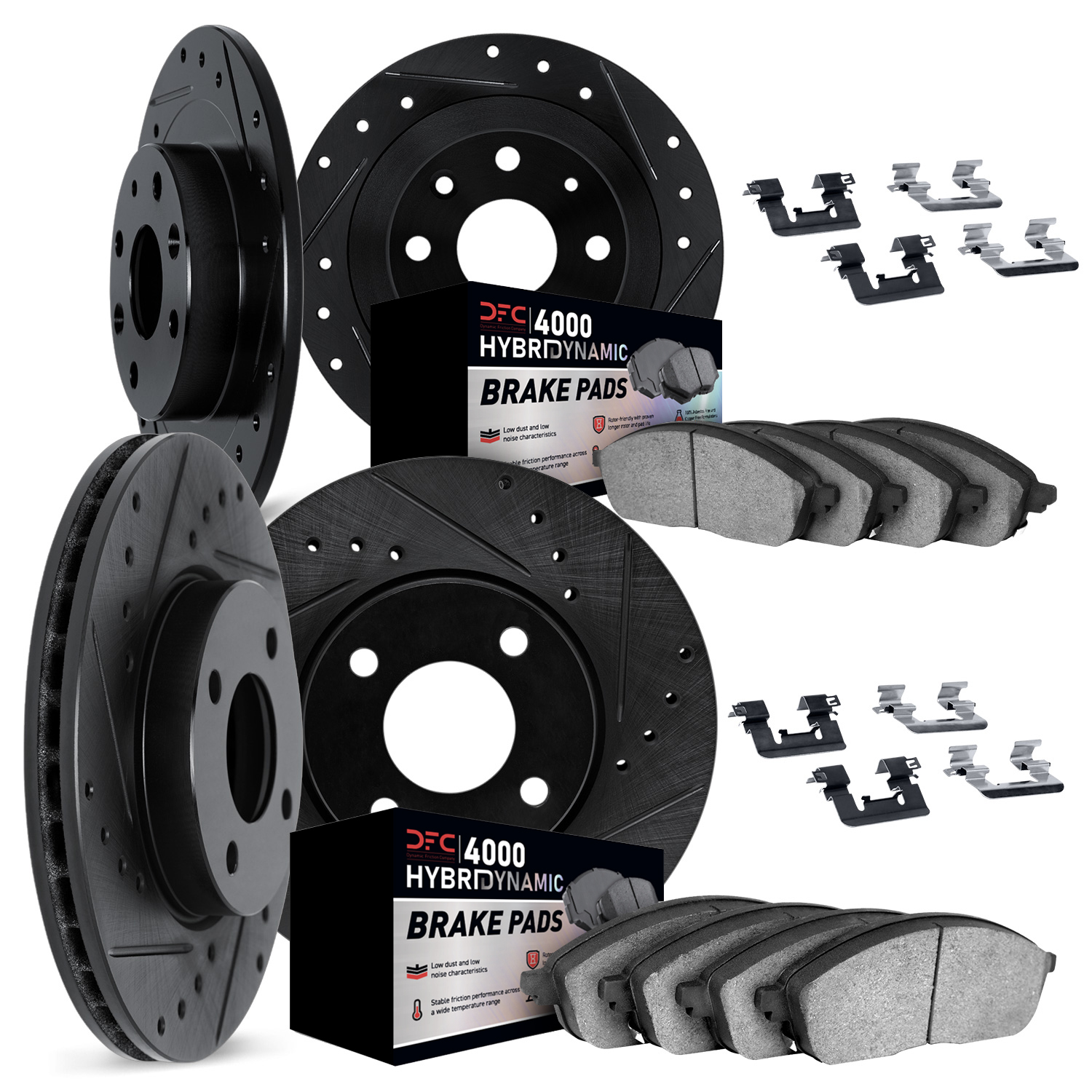 2017 Fiat 500 DFC Rotors-Drilled and Slotted-Black with 4000 ...