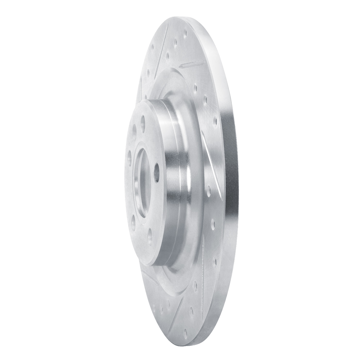 2025 Volvo XC40 DFC Brake Rotor - Drilled and Slotted - Silver