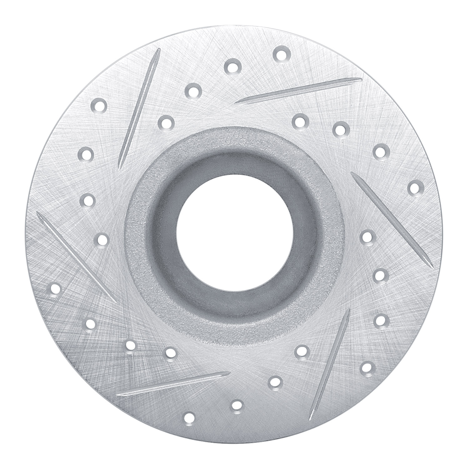1964 MG Midget DFC Brake Rotor - Drilled and Slotted - Silver
